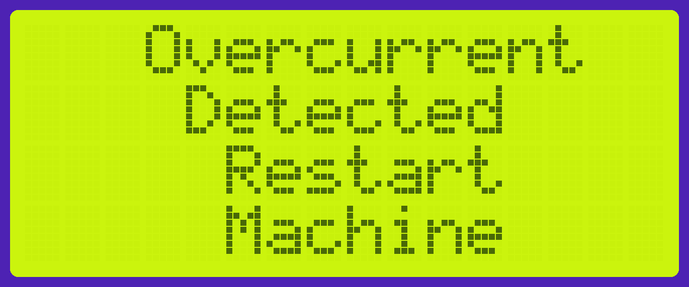 Overcurrent Detected, Restart Machine | SpinfireSport.com